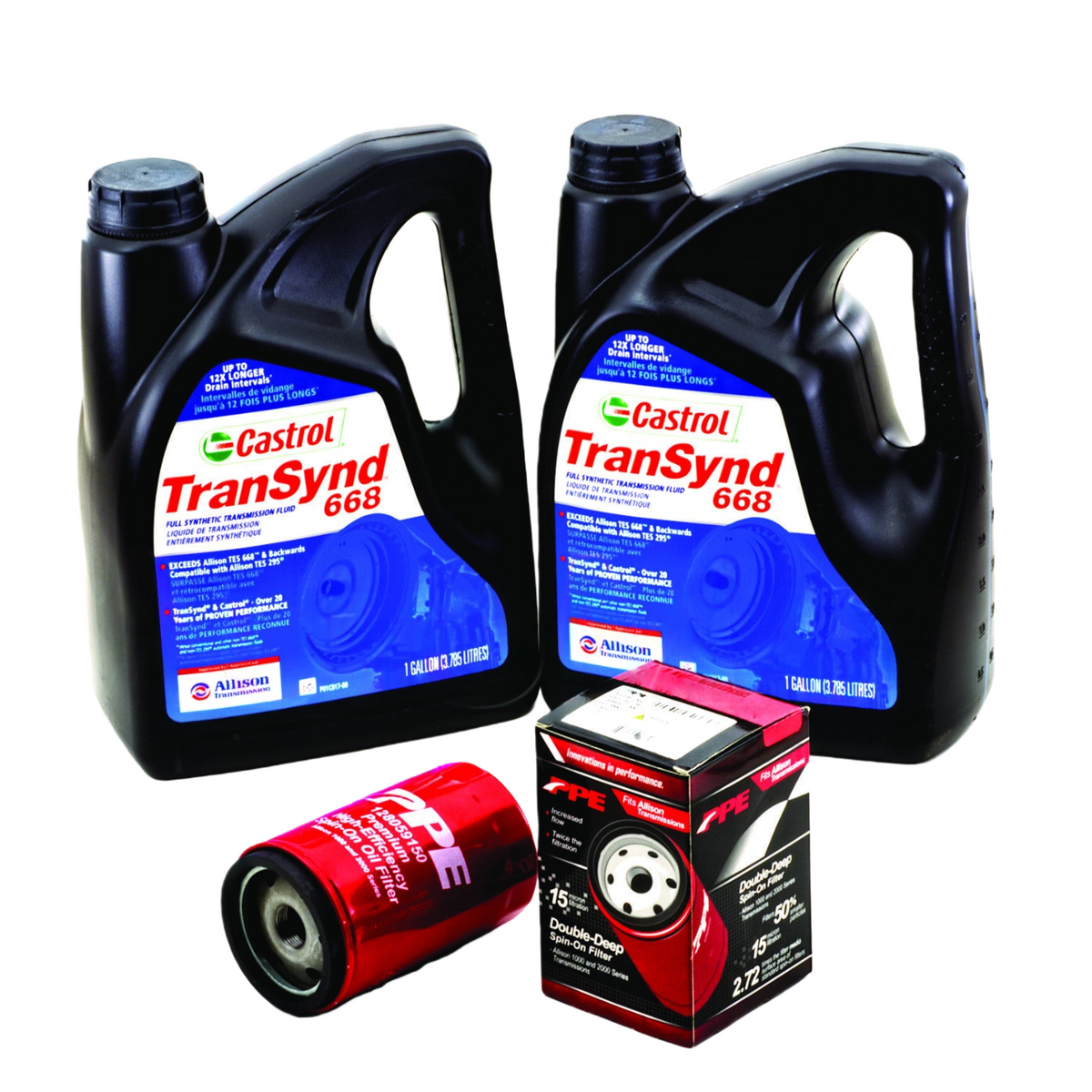 Allison Transynd Full Synthetic Transmission Fluid PKG 2 GAL + 1 PPE F ...
