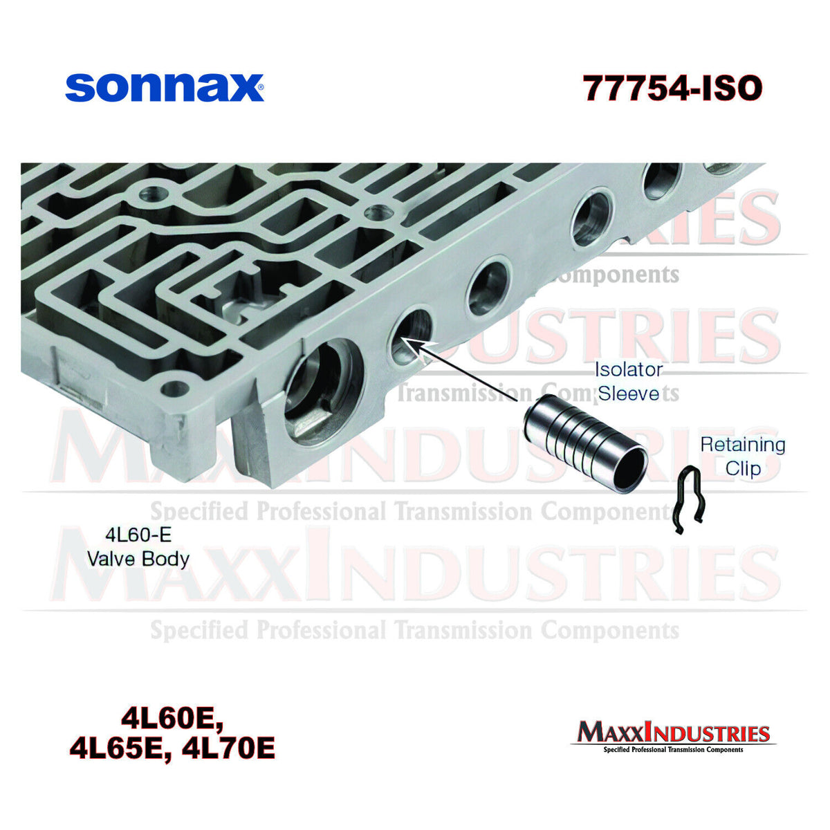 Sonnax 77754-ISO Transmission Isolator Sleeve Valve Kit 4L60E 4L65E 4L ...