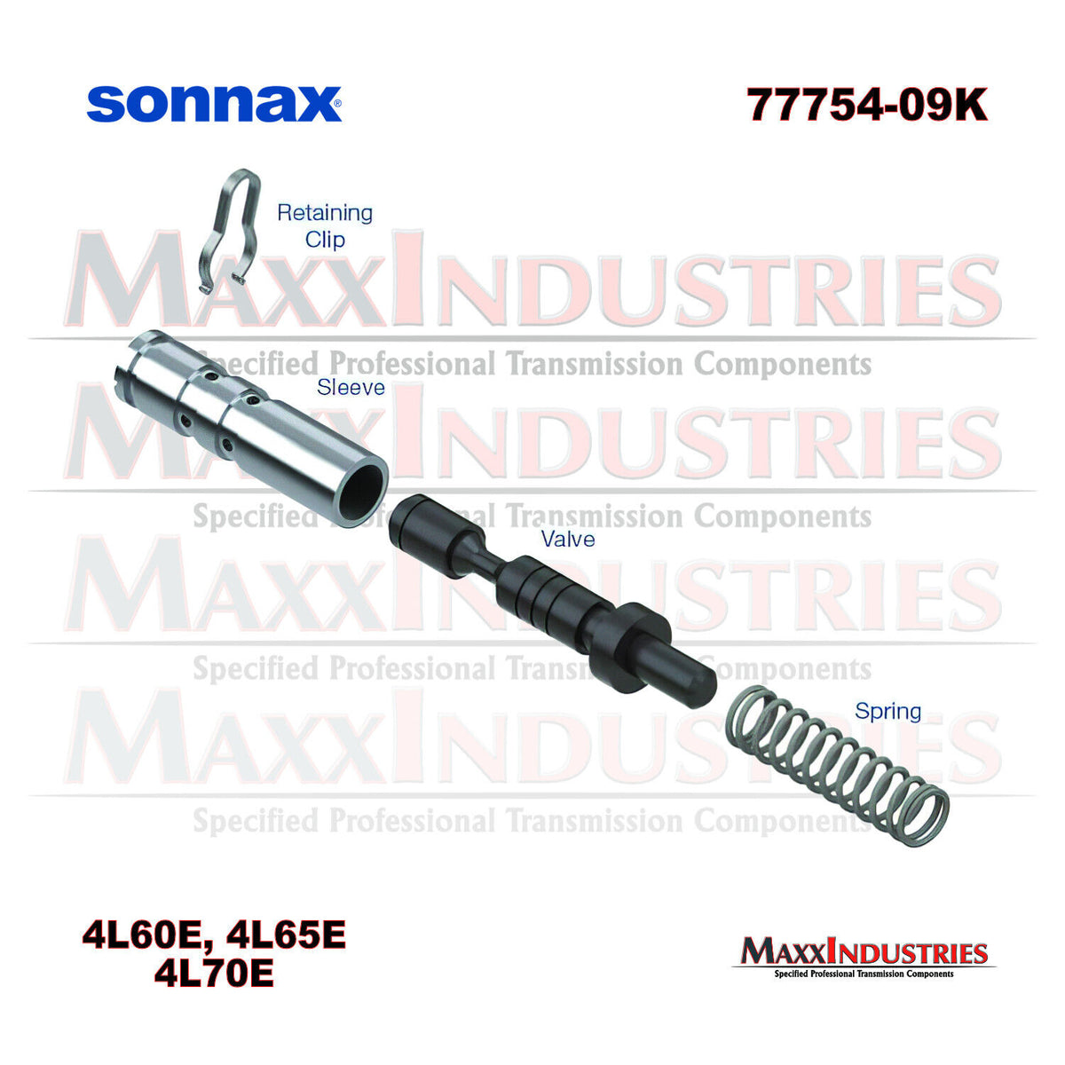 Sonnax 77754-09K Transmission Valve Kit, 4L60E Actuator Feed Limit (19 ...