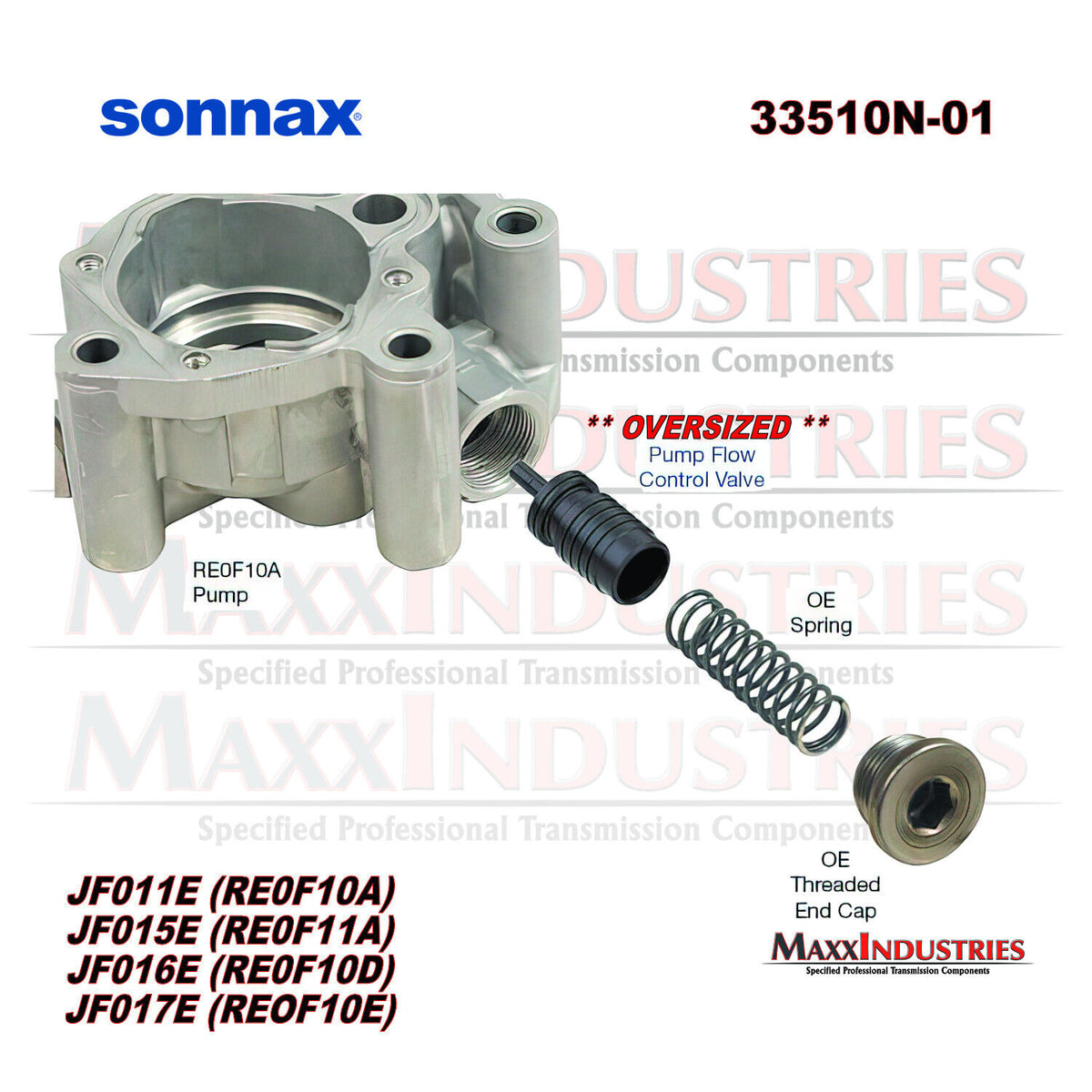 SONNAX CVT JF011E (RE0F10A) JF015E(RE0F11A) oversized pump flow valve ...