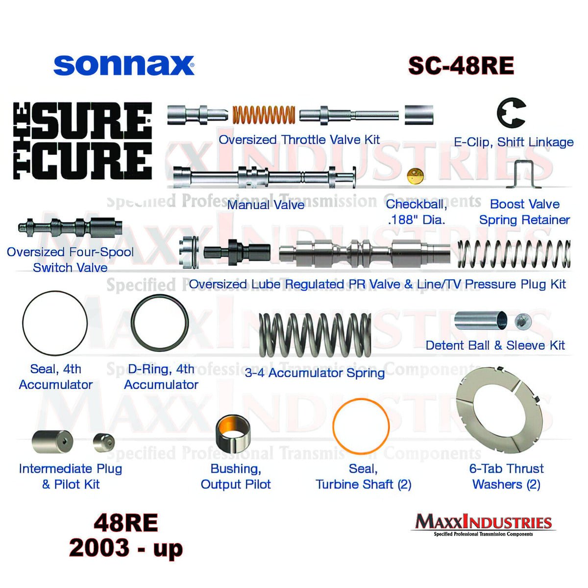 Sonnax SC-48RE Sure Cure Valve Body Kit Complete fits 48RE (03-10 ...