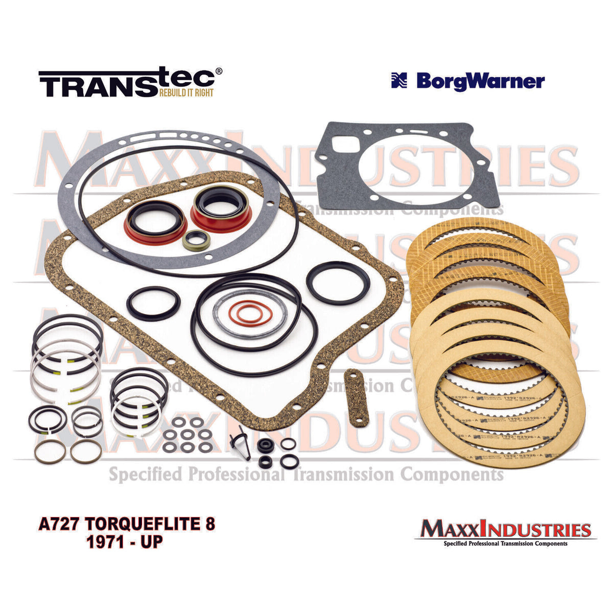 A727 TF8 Transmission Rebuilt Kit Transtec BorgWarner Frictions less S ...