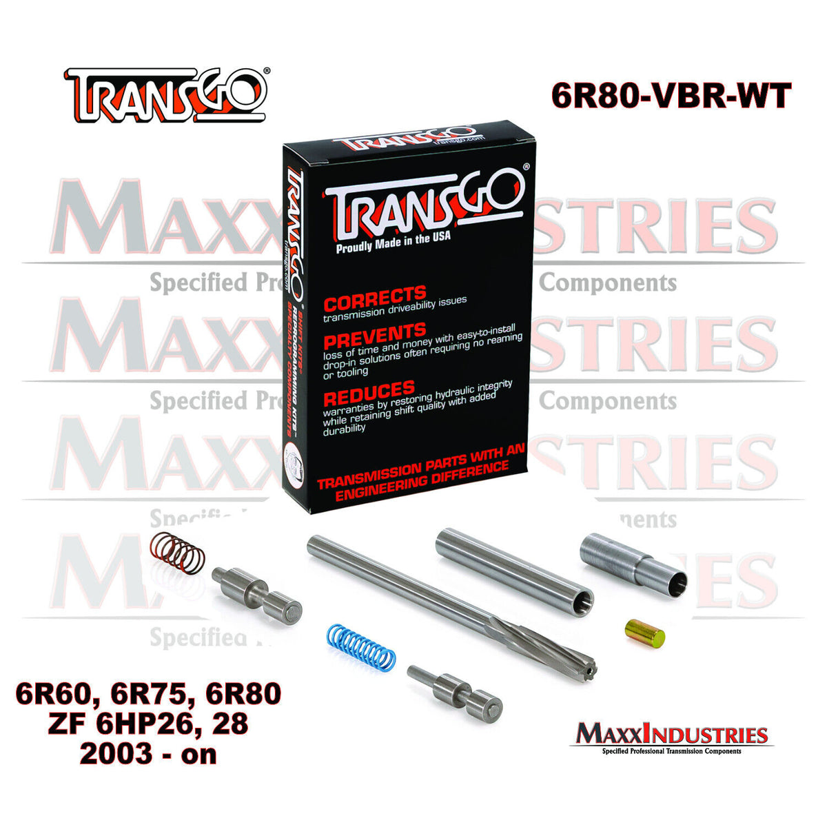 Transgo 6R60/6R75/6R80, ZF6HP19/26/32: Valve Body Repair Kit w/Tool 6R ...