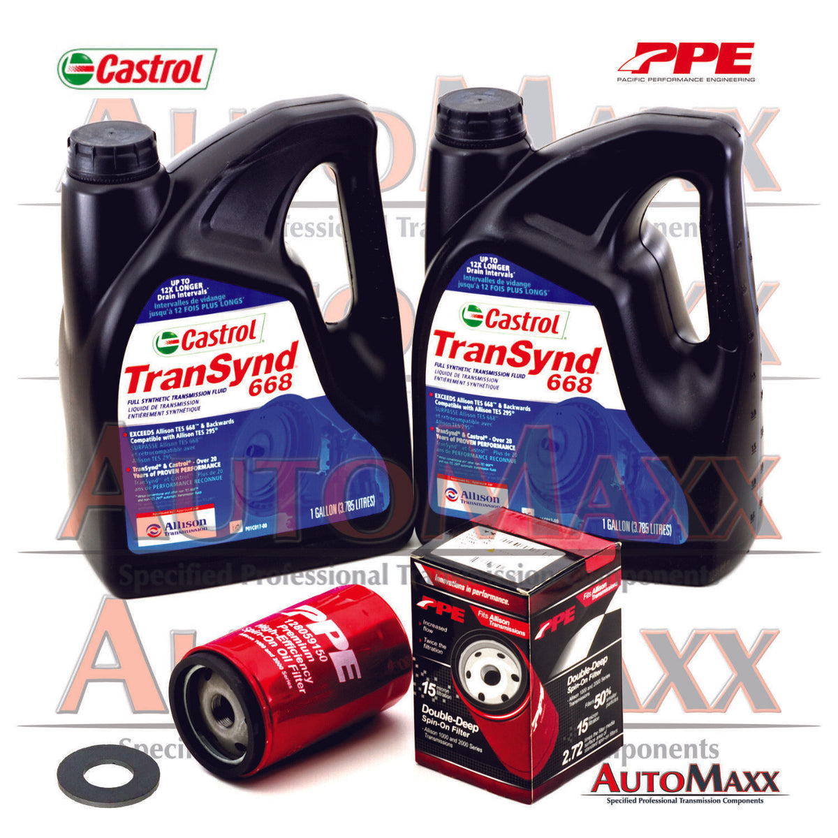 Allison Transynd Full Synthetic Transmission Fluid PKG 2 GAL + 1 PPE F ...