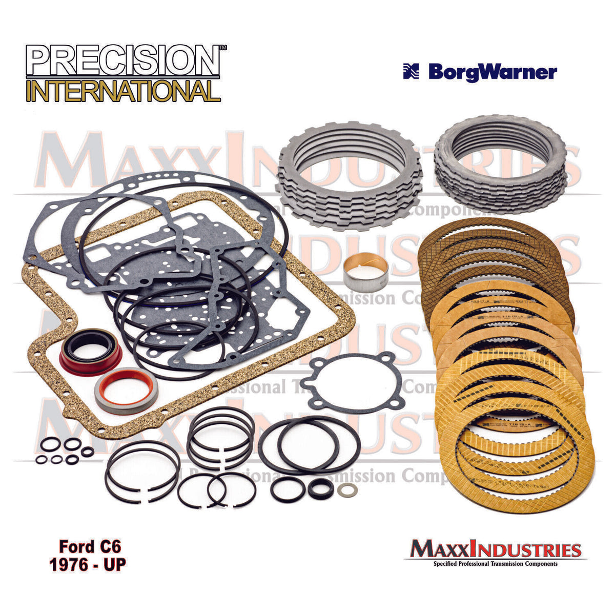 1976-up C6 Transmission Deluxe Master Rebuild Kit w/Steels BorgWarner ...