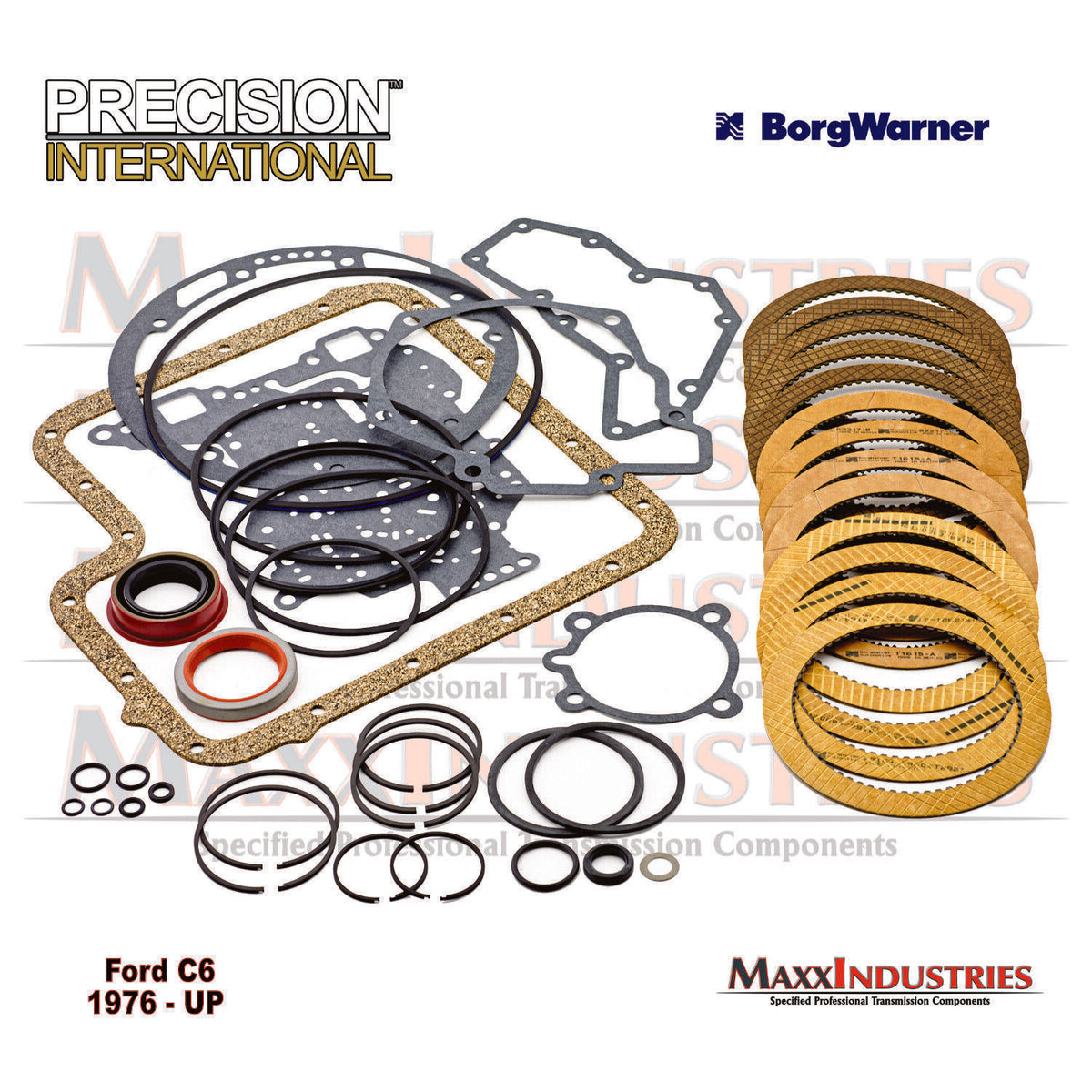 1976-up C6 Transmission Master Rebuild Kit less steels with BorgWarner ...