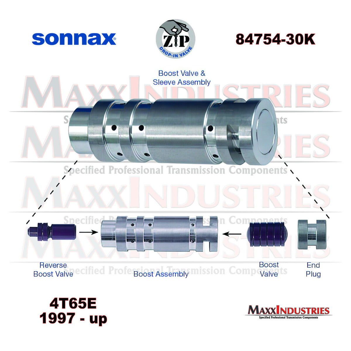 4T65E Transmission Sonnax Boost Valve & Sleeve Kit fits GM 84754-30K ...