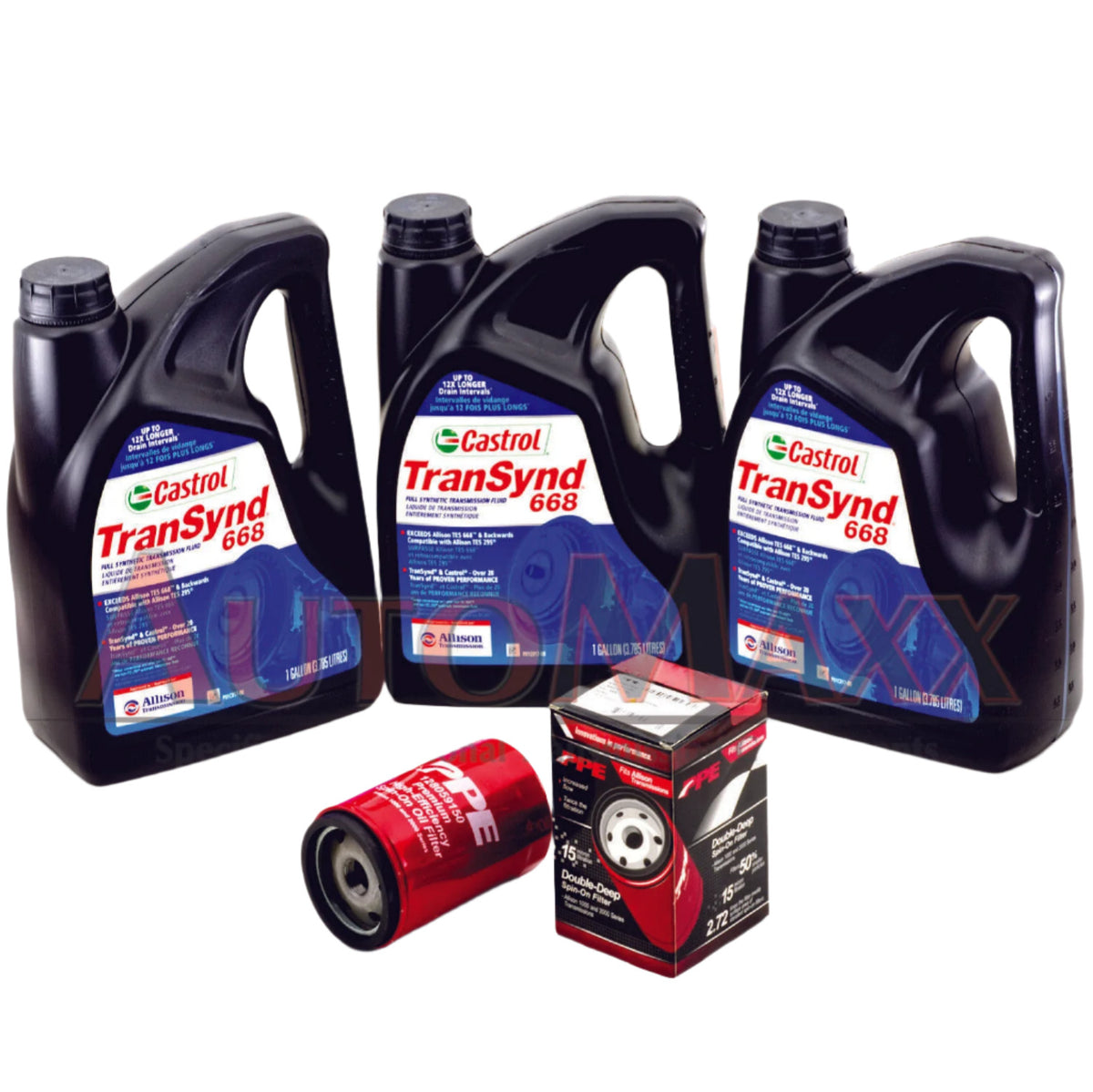Allison Transynd Full Synthetic Transmission Fluid PKG 3 GAL + 1 PPE F ...
