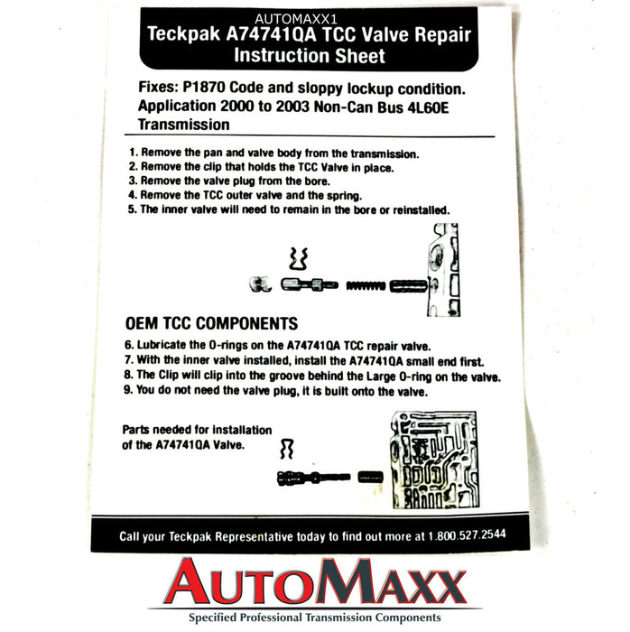 4l60e Transmission Line Kit TCC Valve Repair Kit,TCC Valve Repair High ...